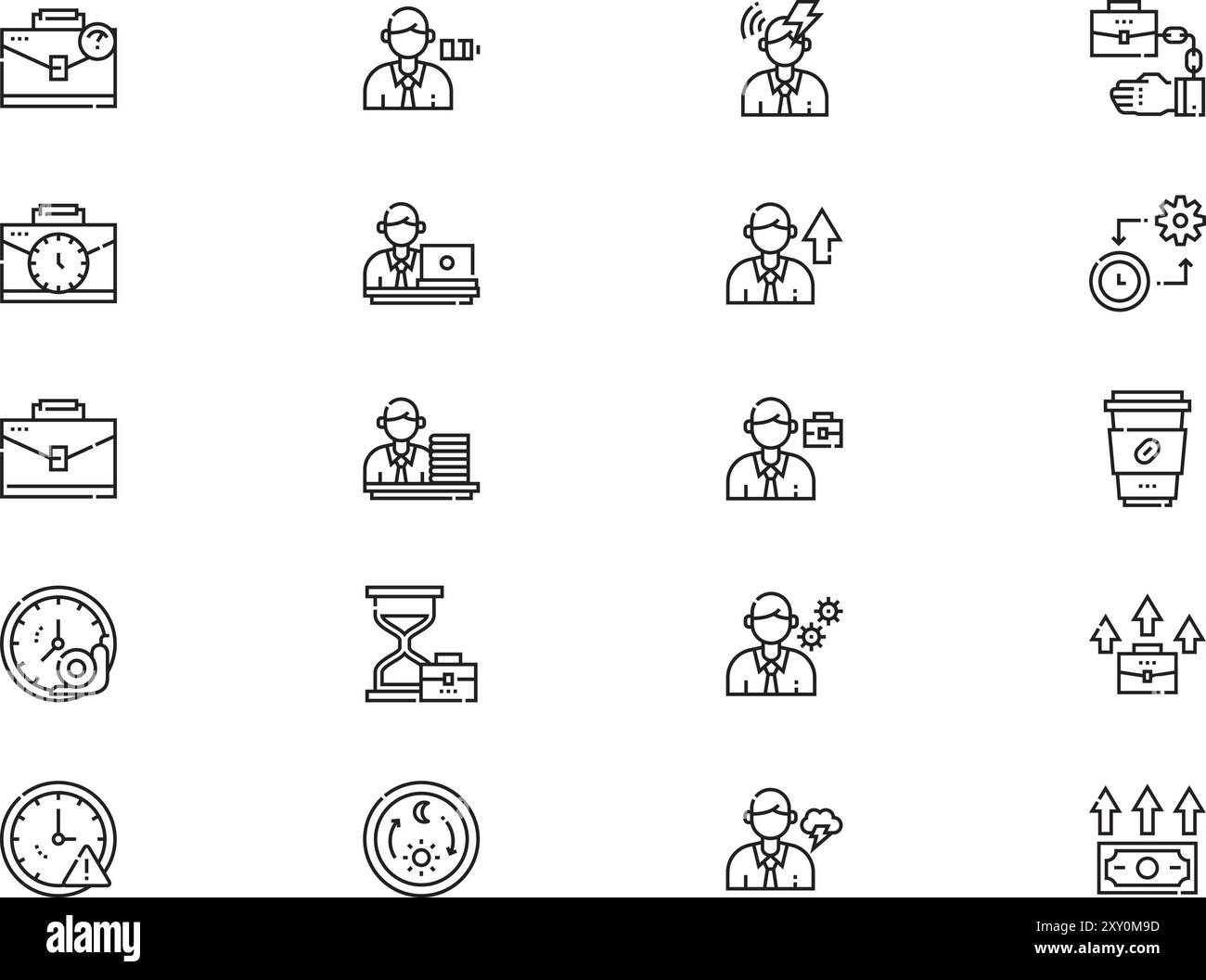 Overworked icons collection is a vector illustration with editable ...