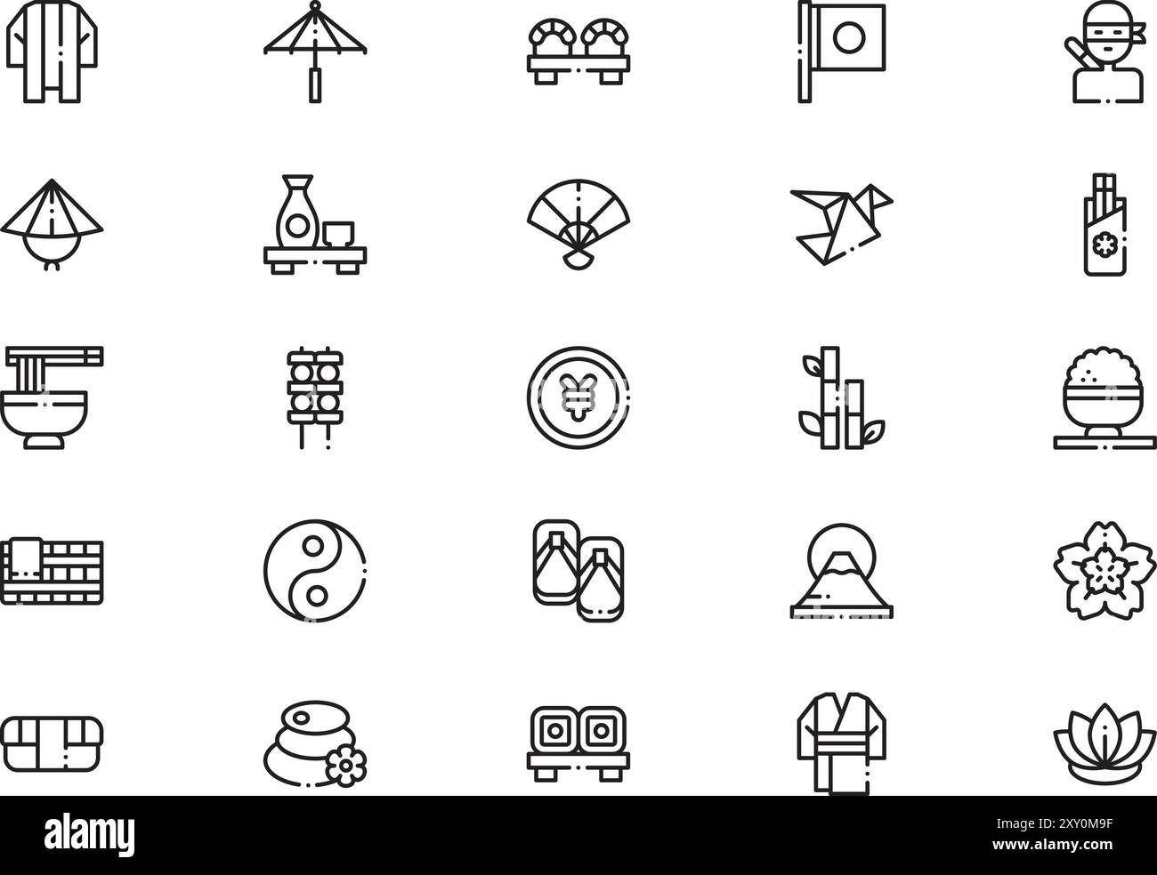 Japan icons collection is a vector illustration with editable stroke ...