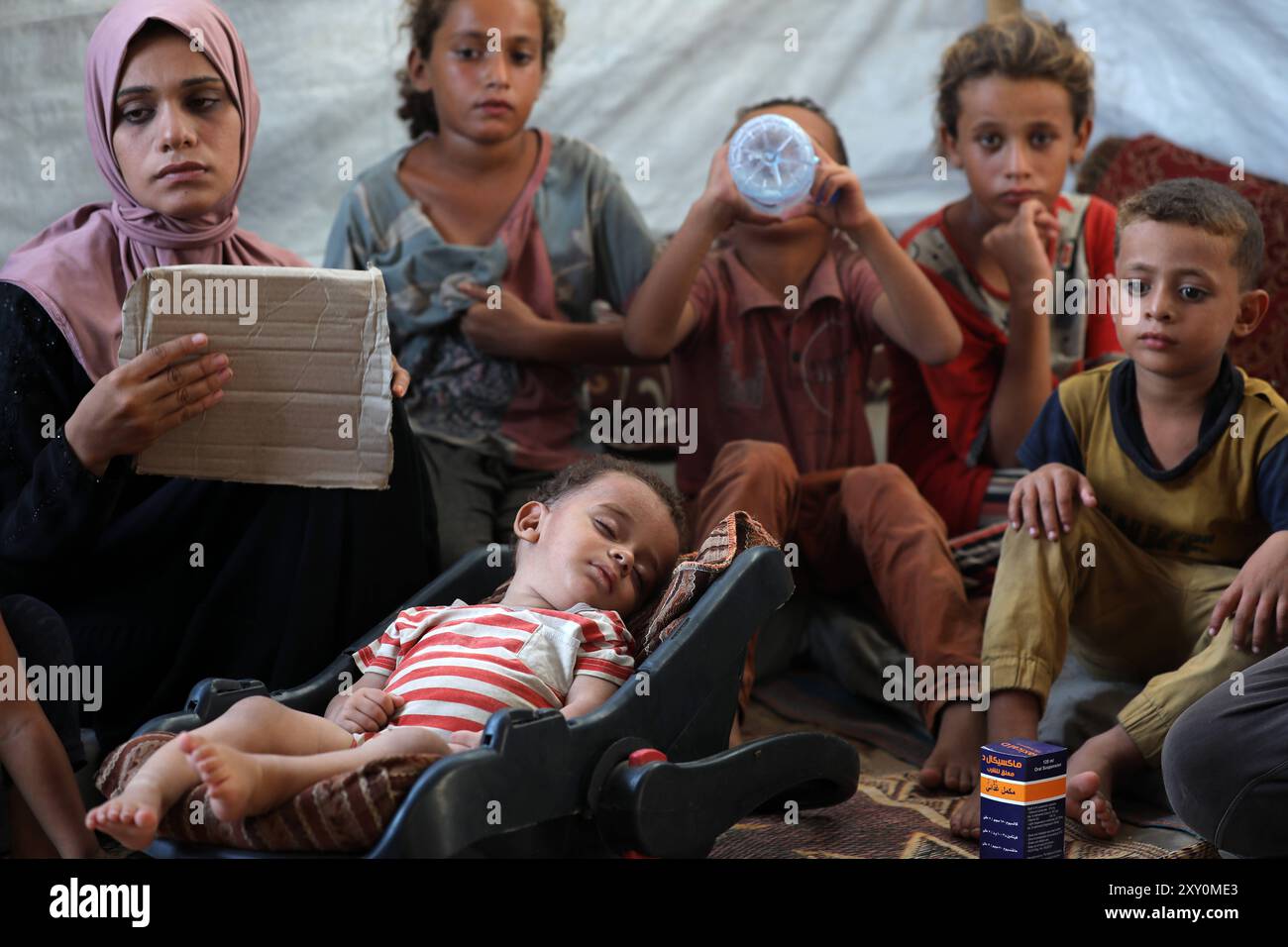 Palestinian infant Abdul Rahman Abu Al-Jidyan, 11 months, who contracted polio, Palestinian ...