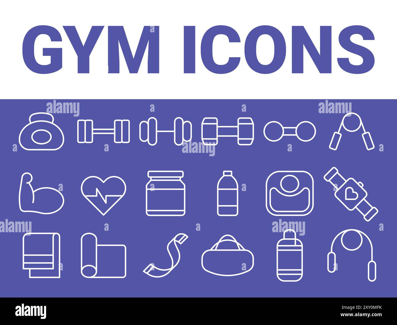 GYM icons vector. gym fitness icons set. gym sport icons. gym weights equipments Stock Vector ...