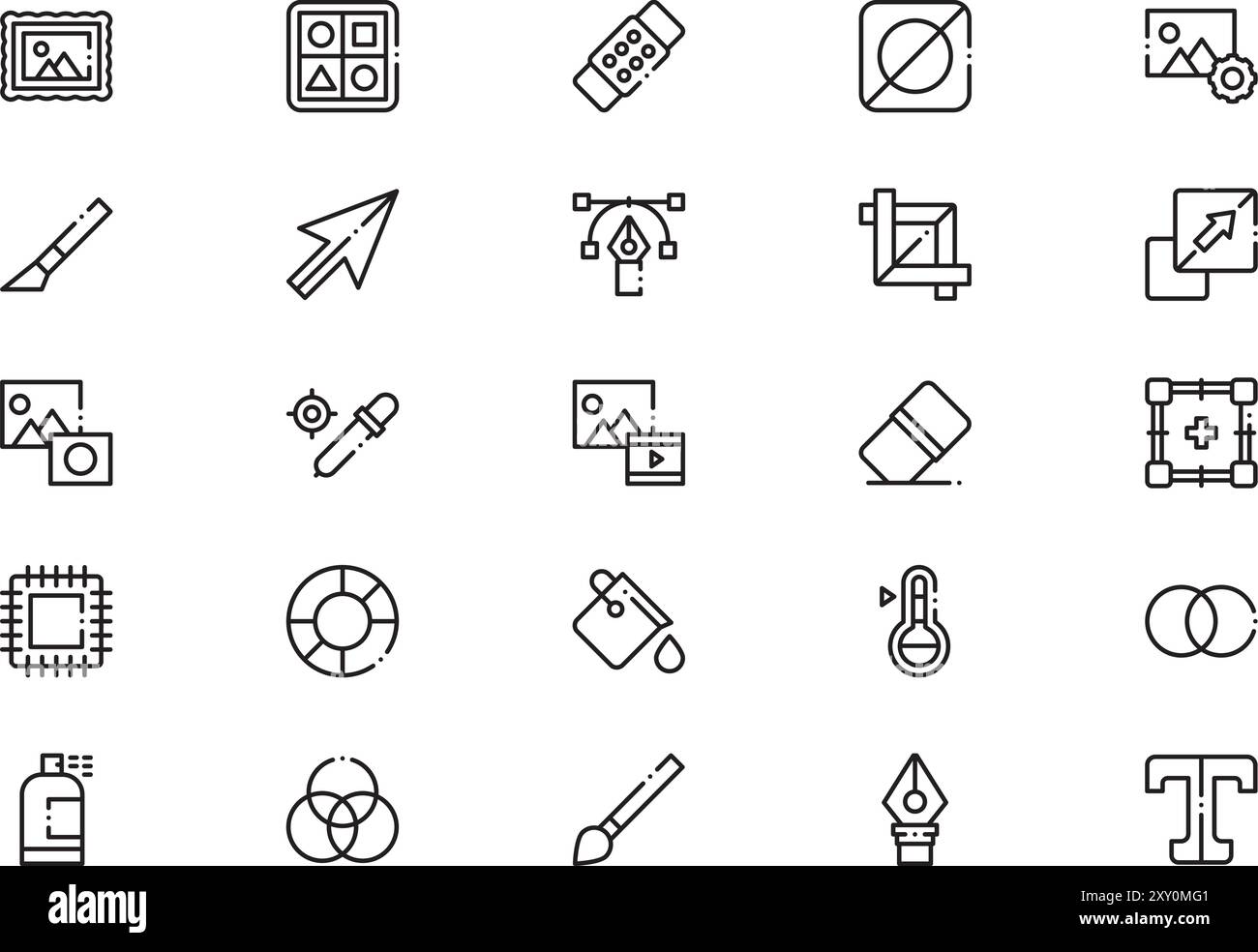 Photo editing tools icons collection is a vector illustration with editable stroke Stock Vector ...