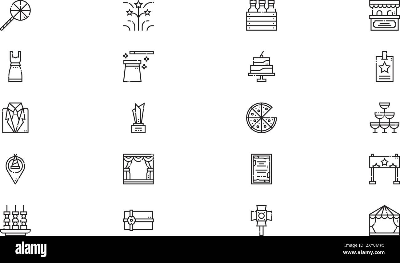 Event icon collection is a vector illustration with editable stroke ...