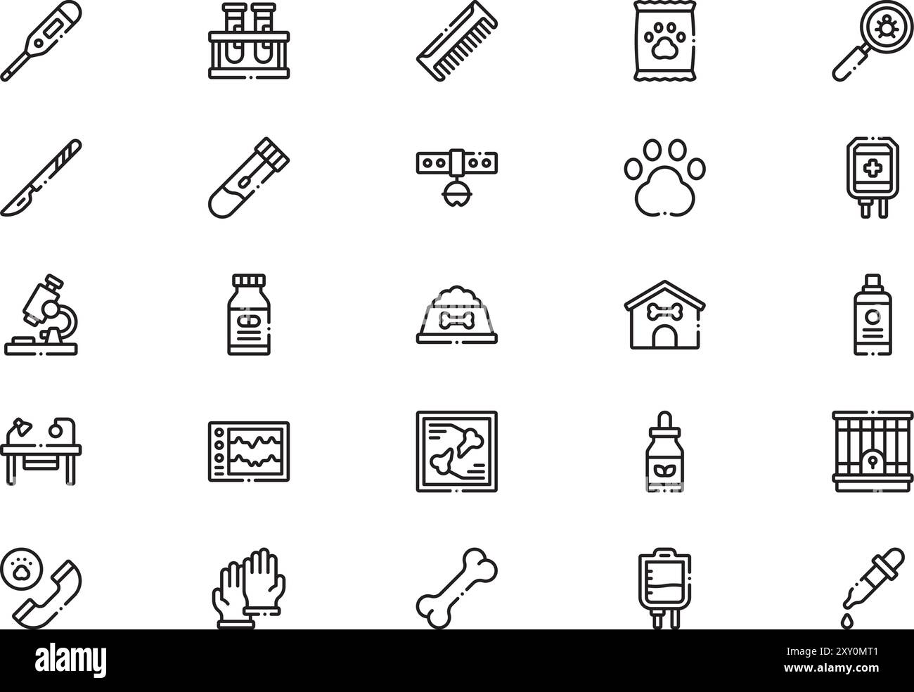 Veterinary icons collection is a vector illustration with editable ...