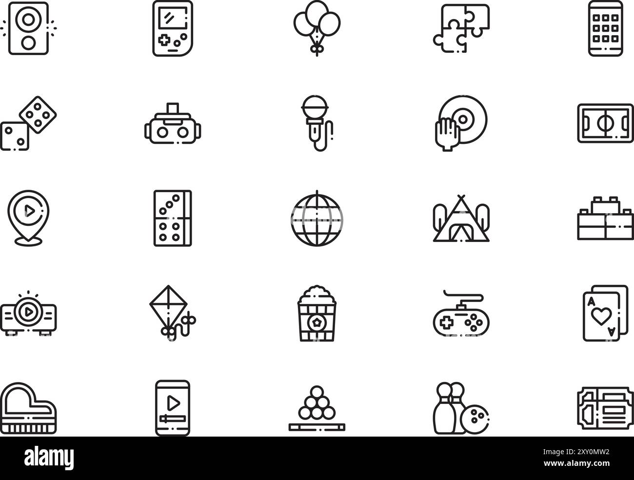Entertainment icons collection is a vector illustration with editable ...