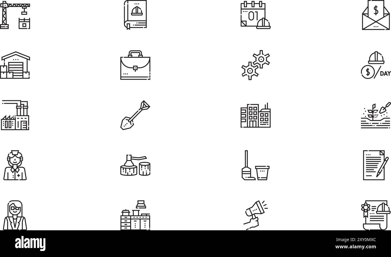 Labor day icons collection is a vector illustration with editable ...