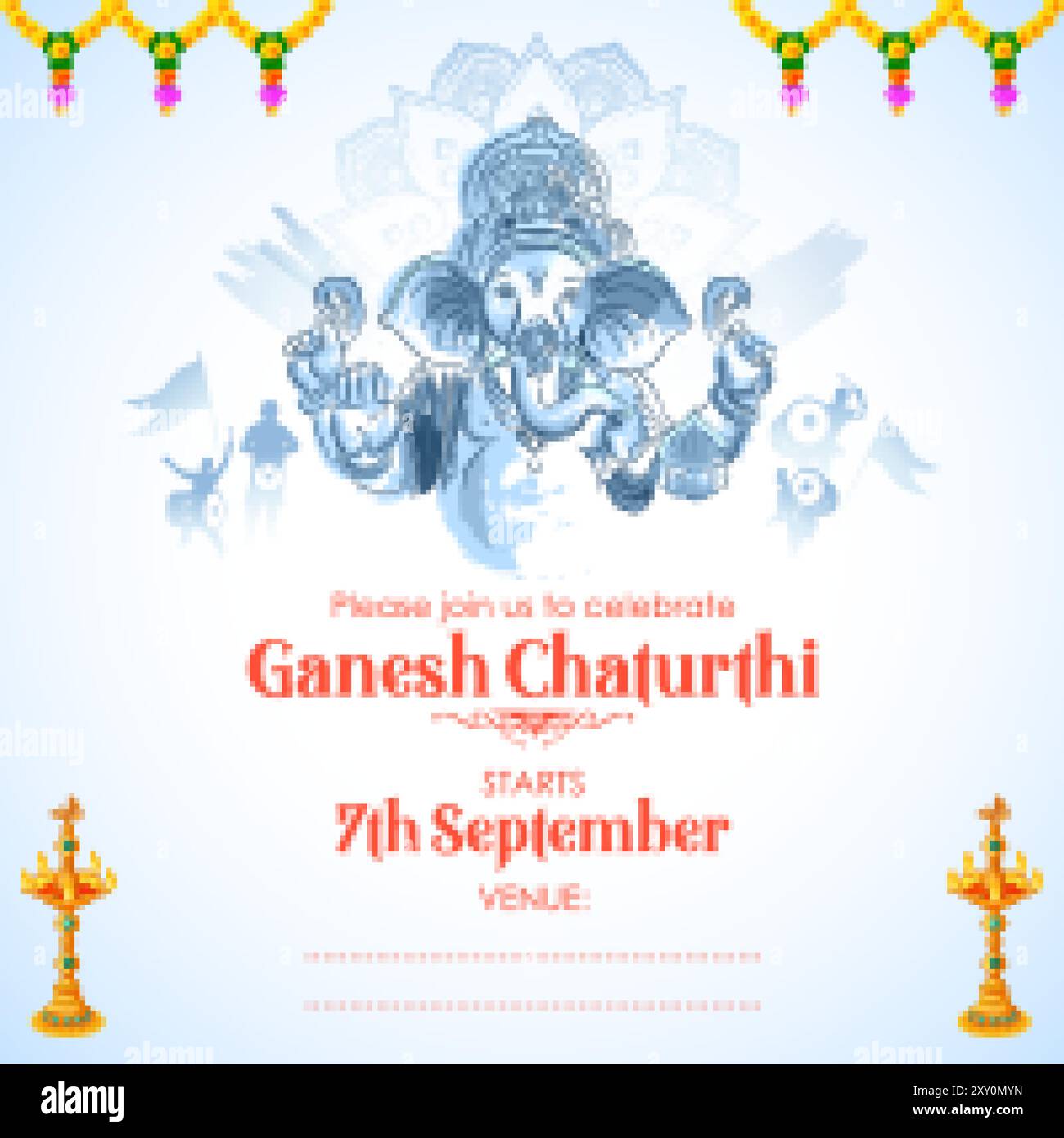 illustration of Lord Ganpati background for Ganesh Chaturthi religious ...