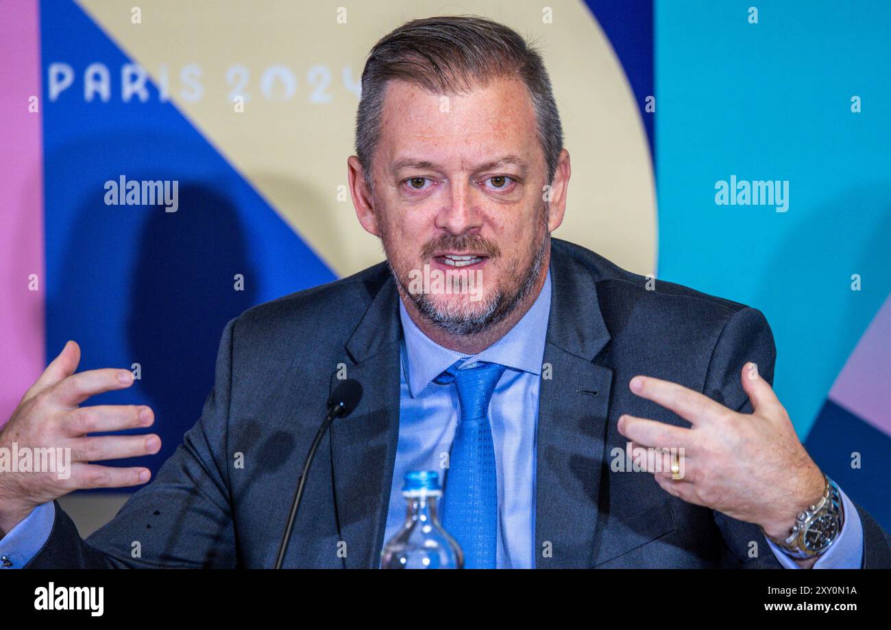 Paris, France. 27th Aug, 2024. Andrew Parsons, President of the International Paralympic ...