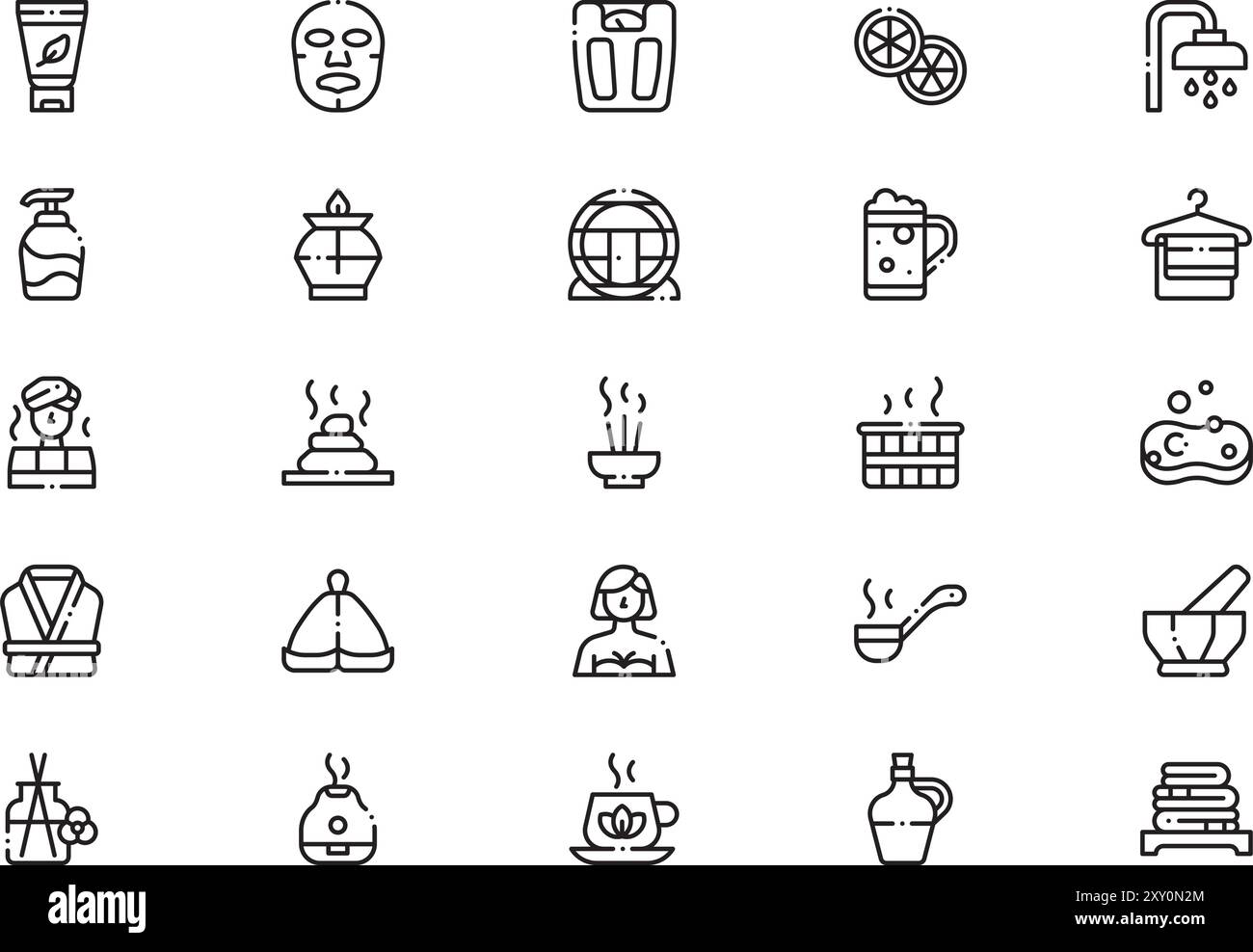Sauna icons collection is a vector illustration with editable stroke ...