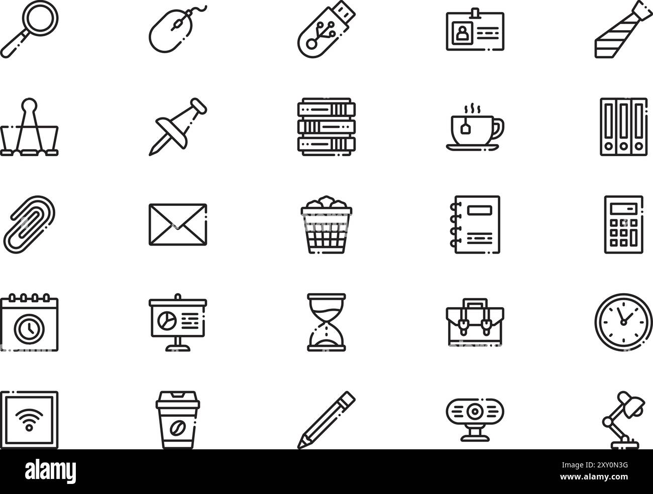Office icons collection is a vector illustration with editable stroke ...