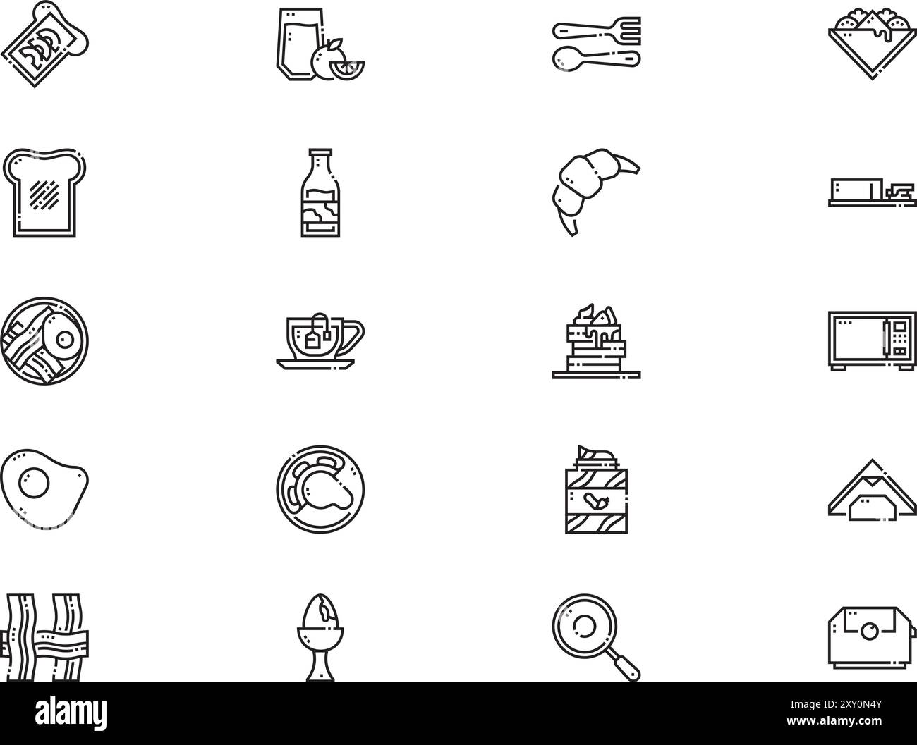 Breakfast icons collection is a vector illustration with editable ...