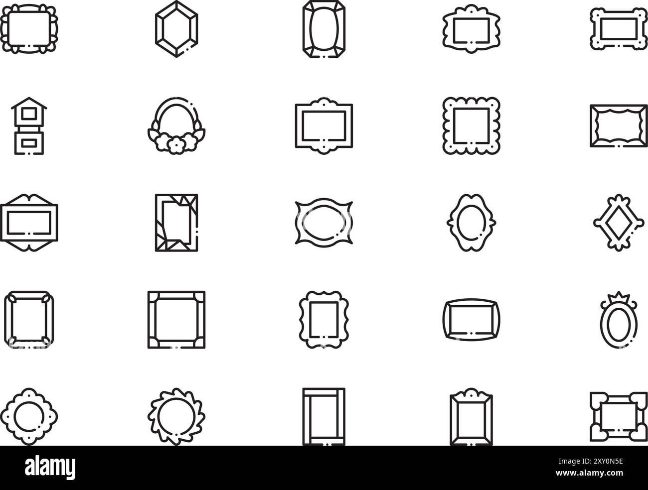 Frames icons collection is a vector illustration with editable stroke ...