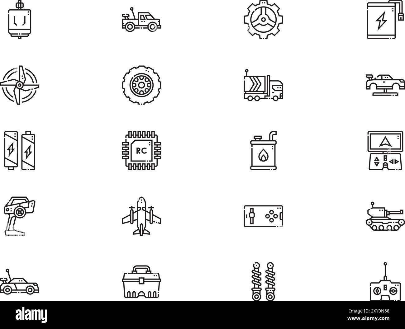 Rc toys icons collection is a vector illustration with editable stroke ...
