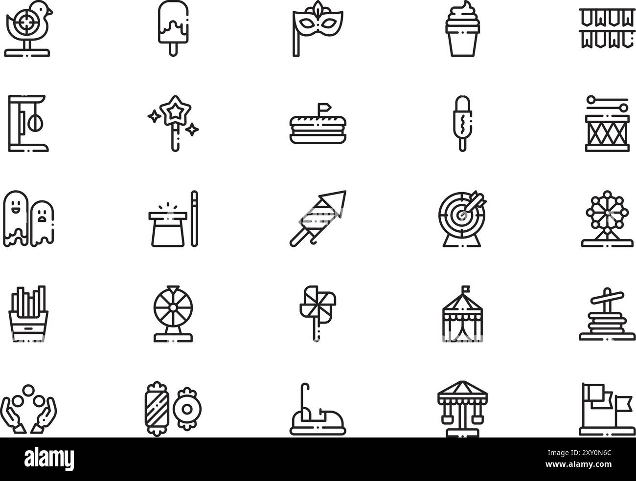 Fair Icons Collection Is A Vector Illustration With Editable Stroke Stock Vector Image And Art Alamy 