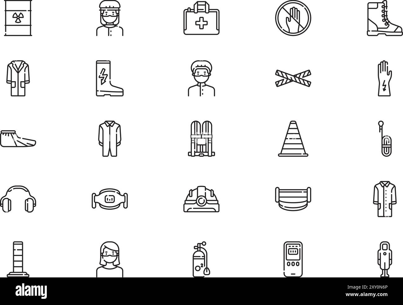 Personal protective equipment icons collection is a vector illustration ...
