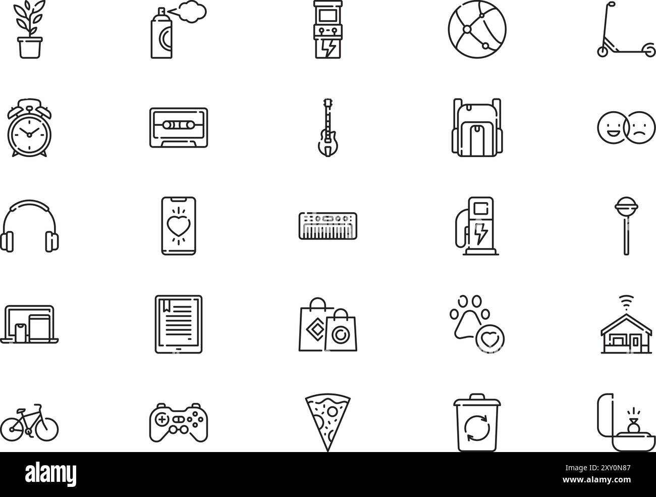 Millennial icons collection is a vector illustration with editable ...