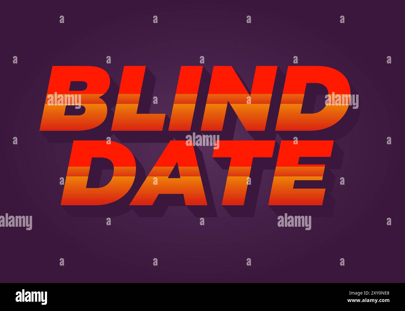 Blind date. Text effect design in 3D style with eye catching colors ...