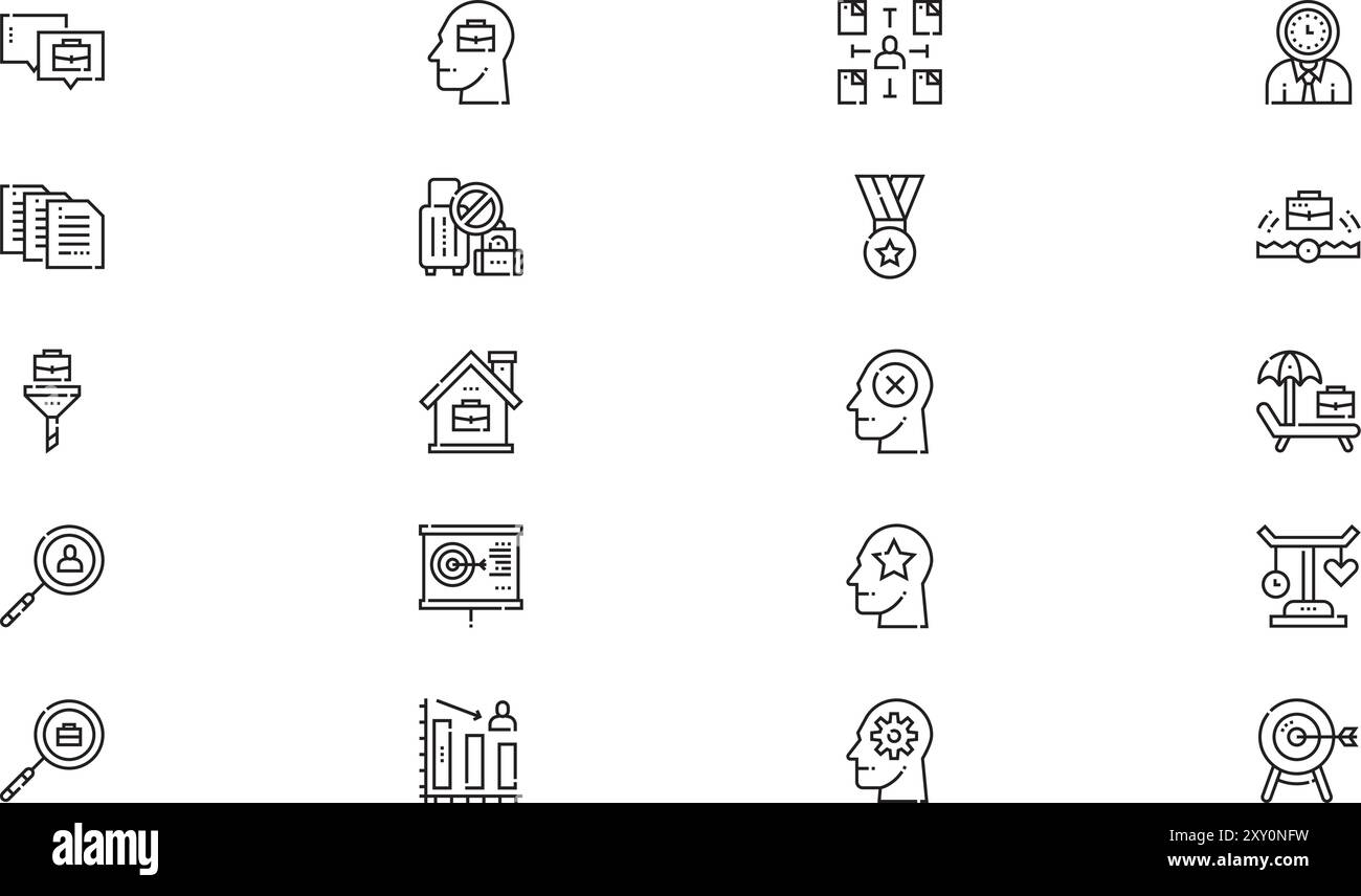 Overworked icons collection is a vector illustration with editable ...