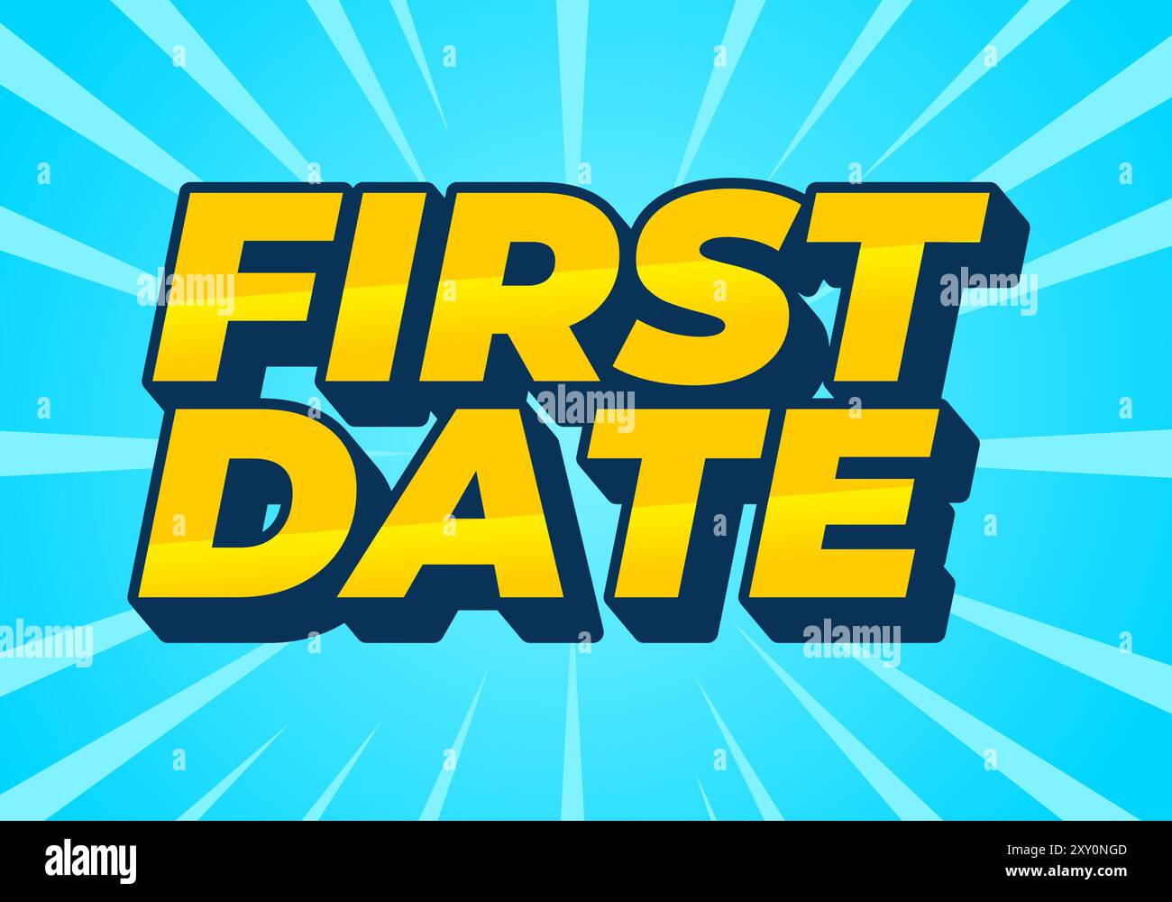 First date. Text effect design in 3D style with modern colors Stock ...