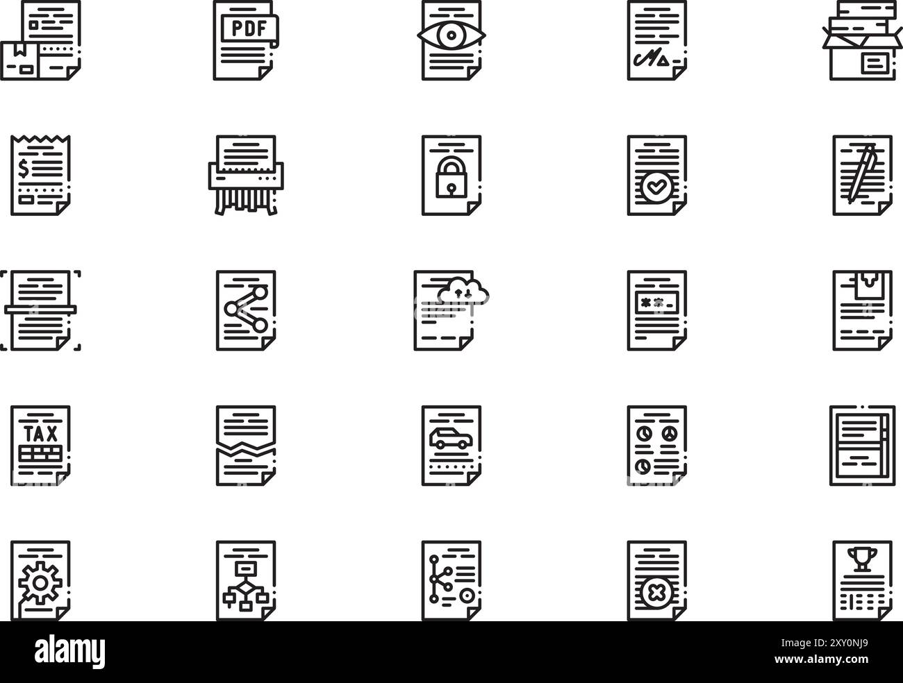Documentation icons collection is a vector illustration with editable ...