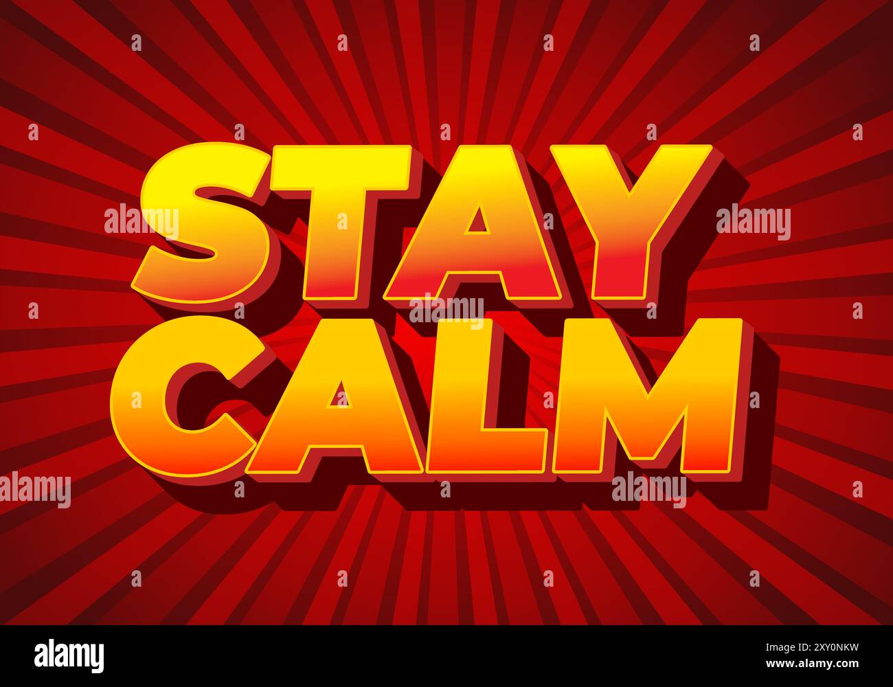 Stay calm. Text effect design in 3D style with good colors Stock Vector ...