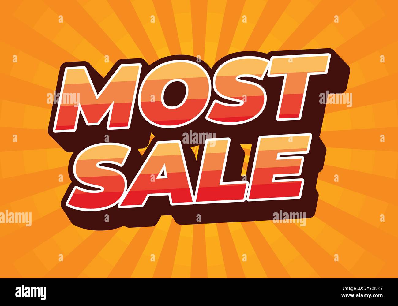 Most sale. Text effect design in 3D style with good colors Stock Vector ...