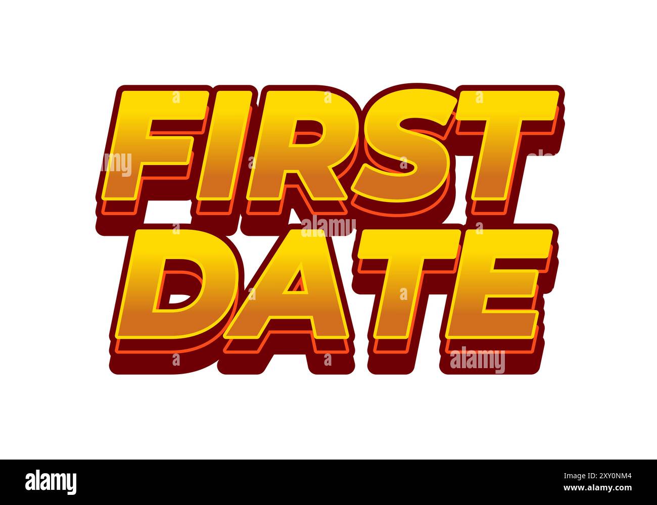 First date. Text effect design in 3D style with modern colors Stock ...
