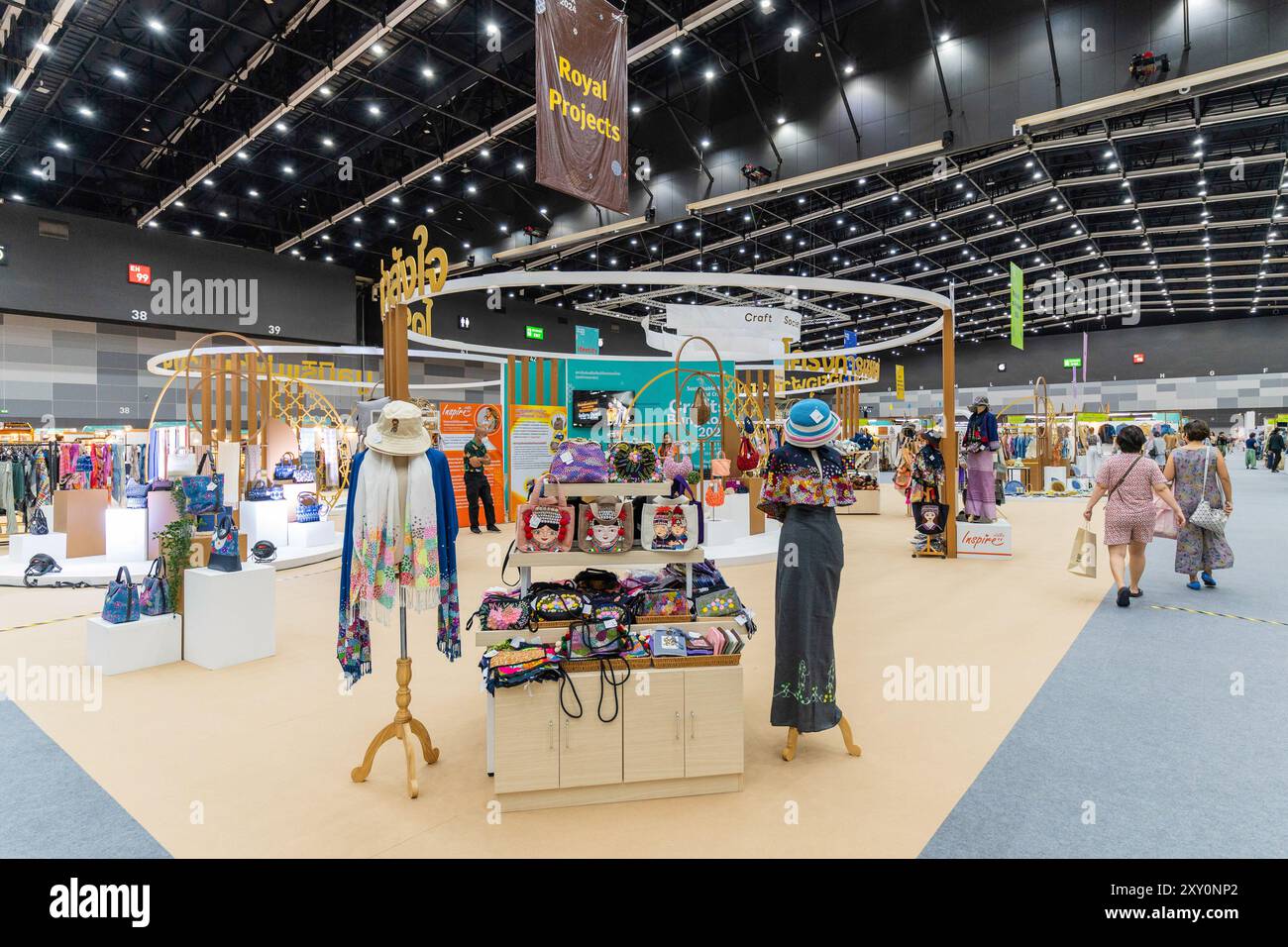 A view of various Thai clothes and accessories, at Crafts Bangkok 2024, at the BITEC Exhibition ...