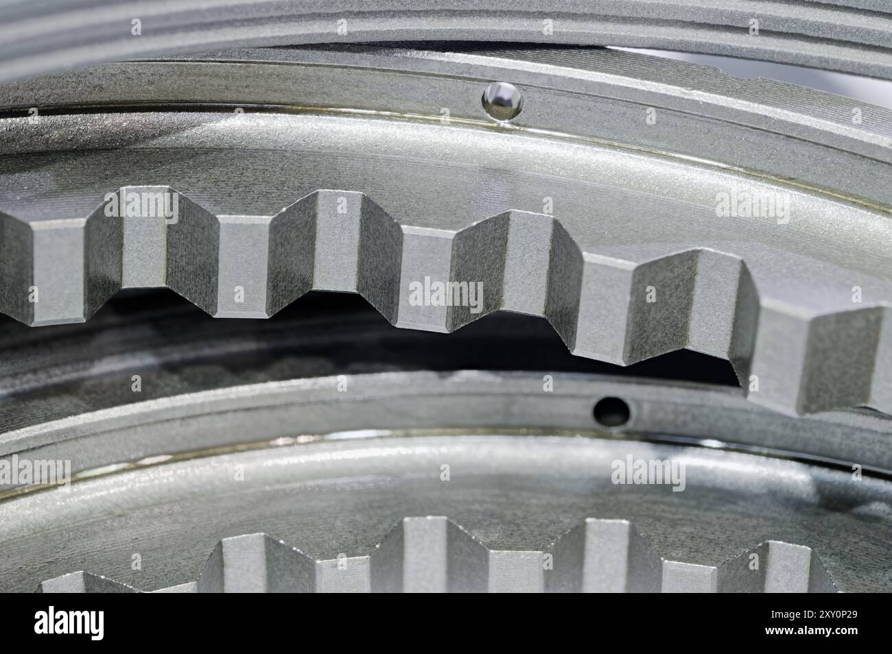 Group of pinions, part of gear box or servo mechanism, close up shot ...