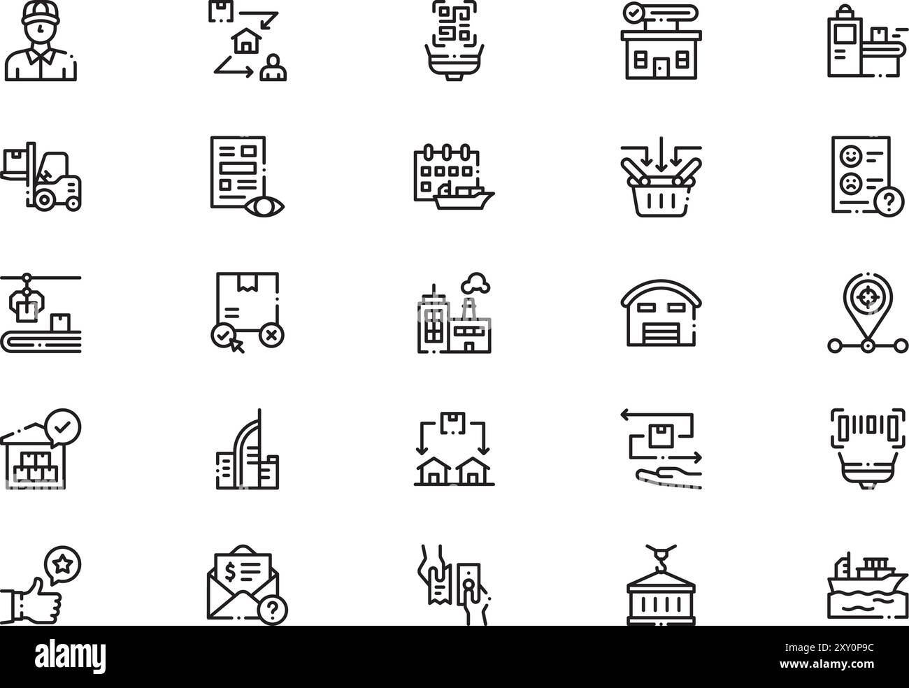 Supply chain icons collection is a vector illustration with editable ...