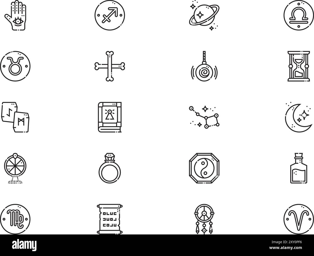 Fortune teller icons collection is a vector illustration with editable ...