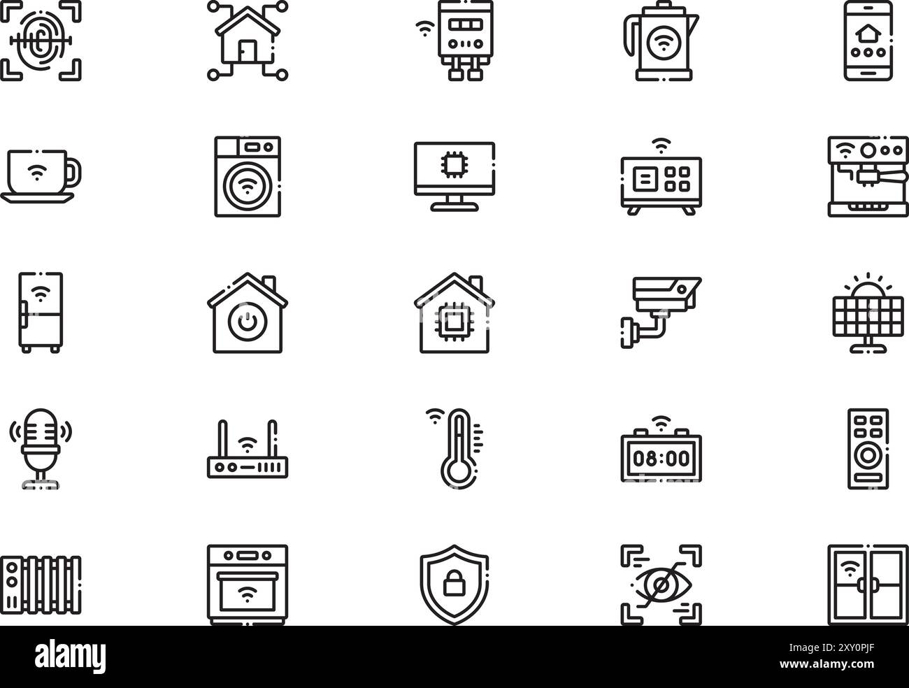 Domotics icons collection is a vector illustration with editable stroke ...