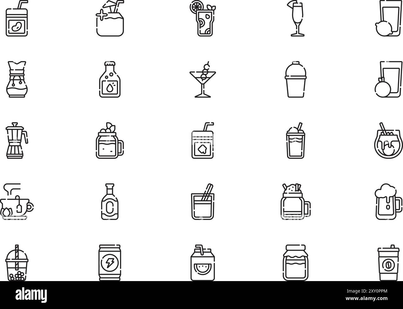 Beverages icons collection is a vector illustration with editable ...