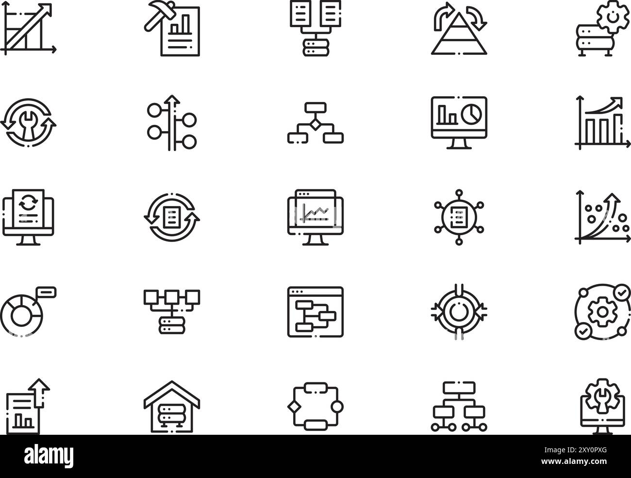 Data Analytics Icons Collection Is A Vector Illustration With Editable Stroke Stock Vector Image