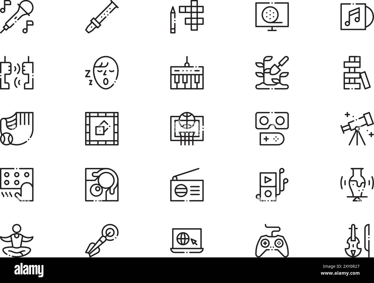 Leisure activities at home icons collection is a vector illustration ...