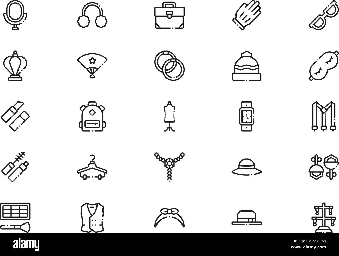 Fashion accessories icons collection is a vector illustration with ...
