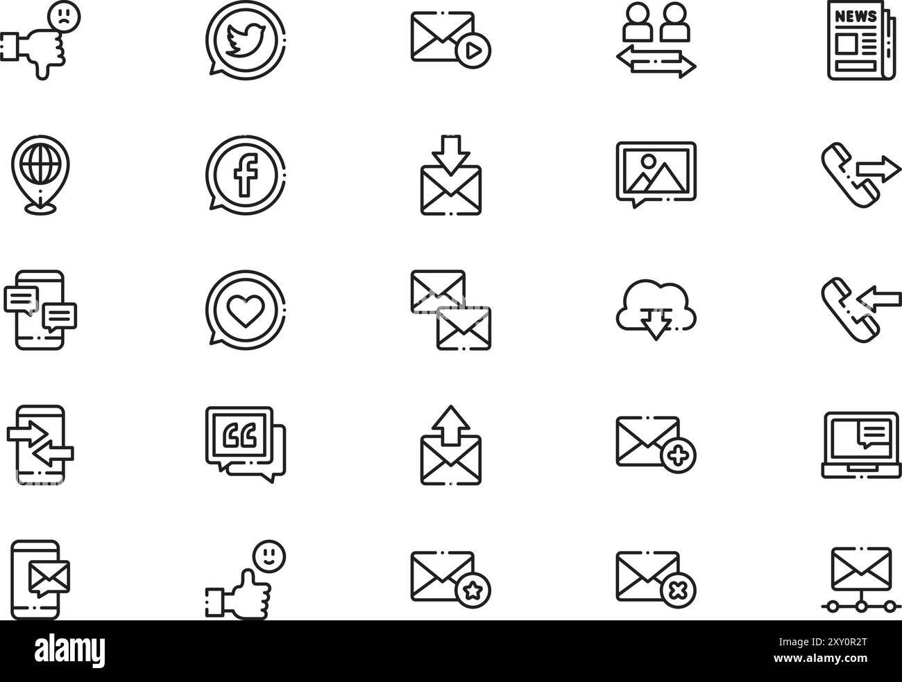 Communication icons collection is a vector illustration with editable ...