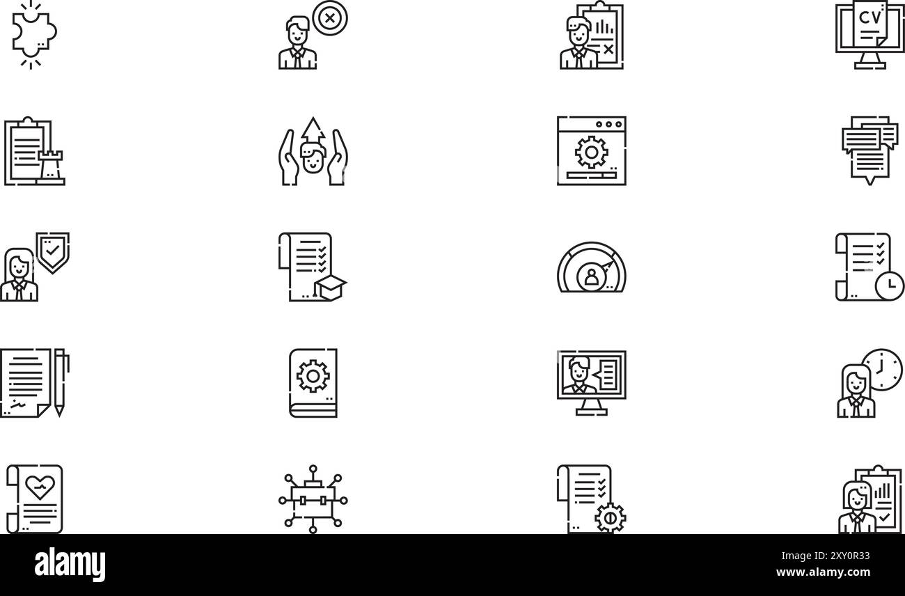 Human resources icons collection is a vector illustration with editable ...