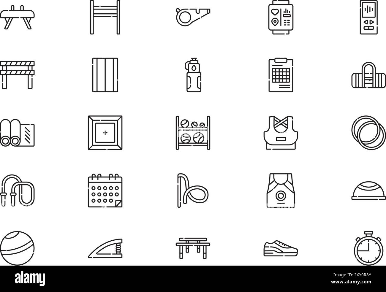 Gymnastics icons collection is a vector illustration with editable ...