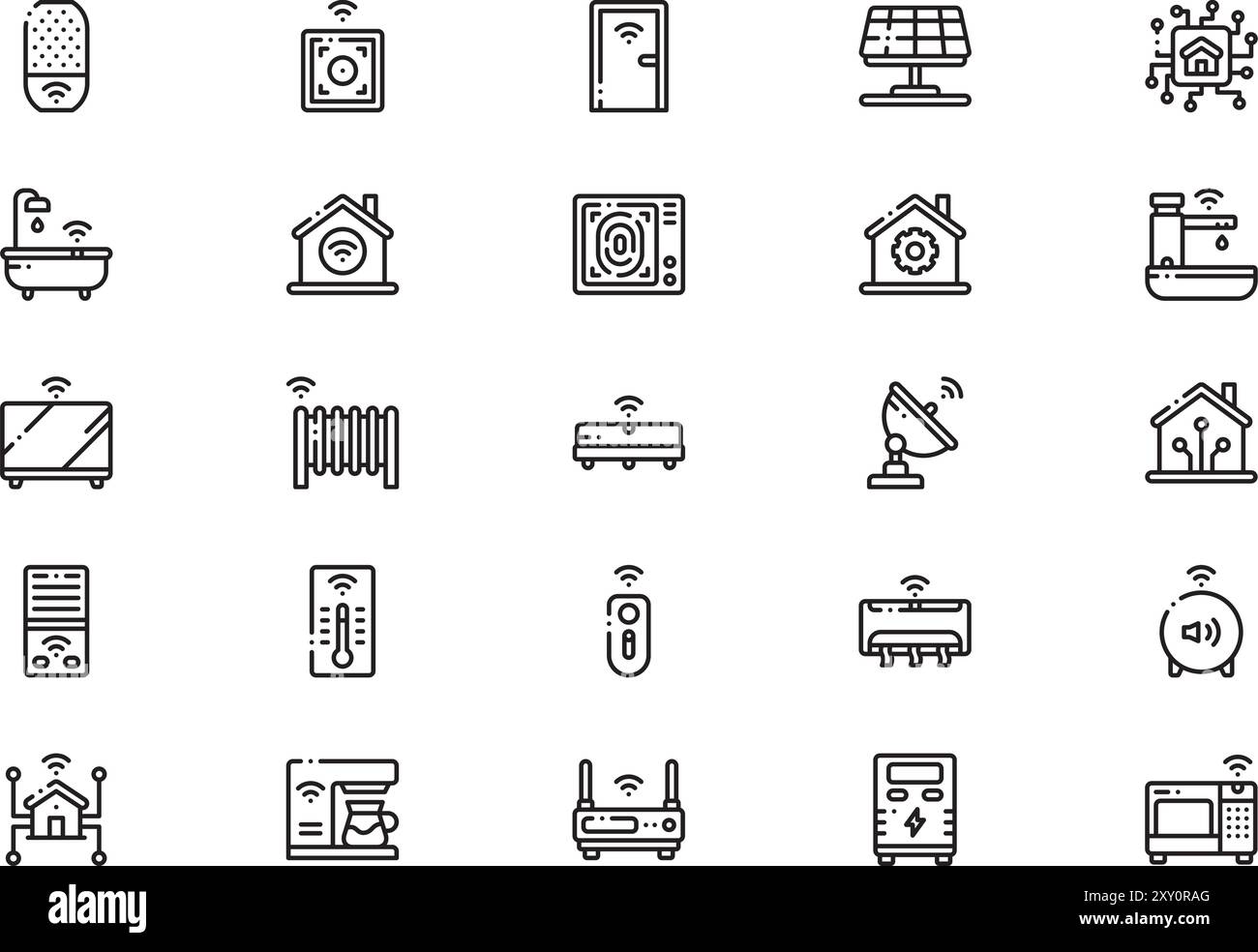 Smarthome icons collection is a vector illustration with editable ...