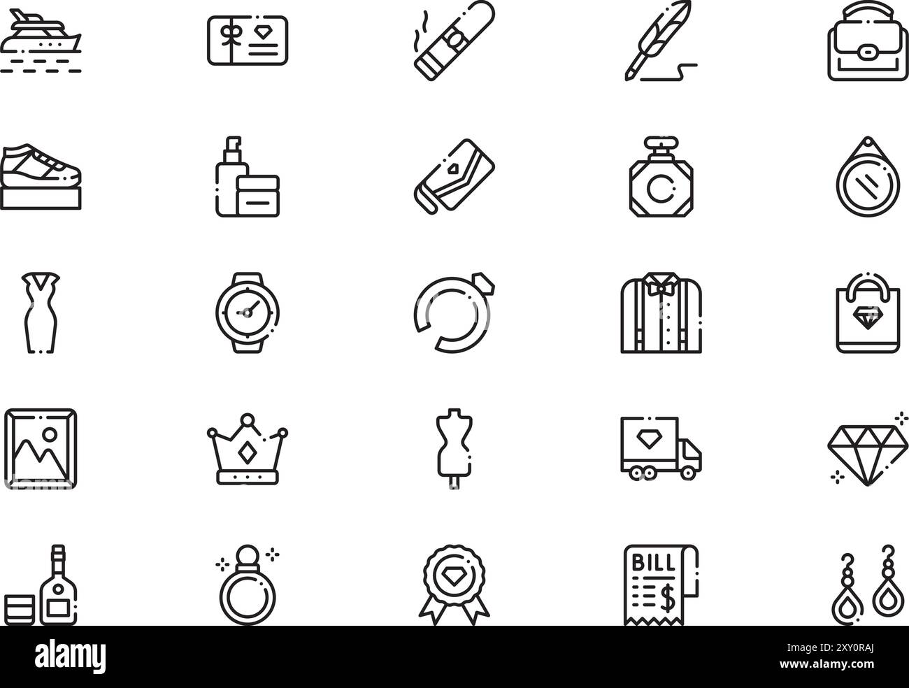 Luxury shop icons collection is a vector illustration with editable ...