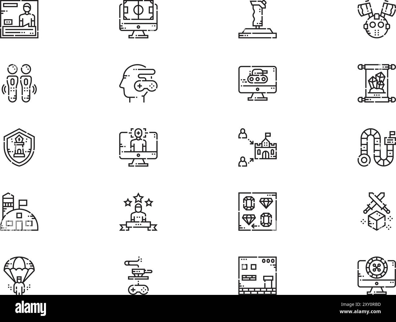 Gaming icon pack collection is a vector illustration with editable ...