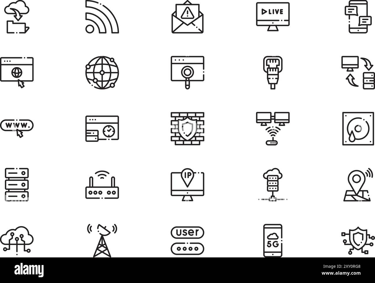 Internet technology icons collection is a vector illustration with ...