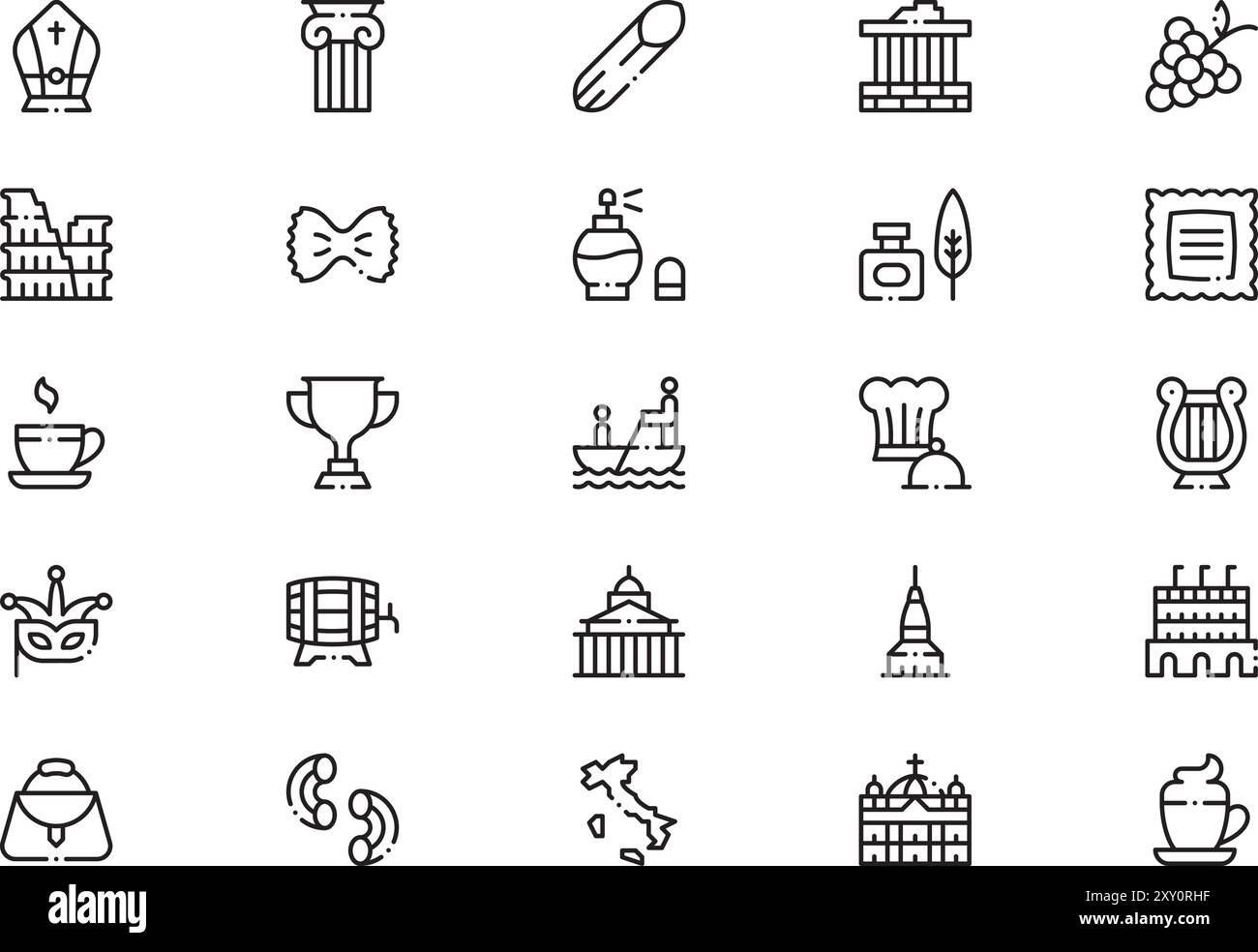 Italy icons collection is a vector illustration with editable stroke ...