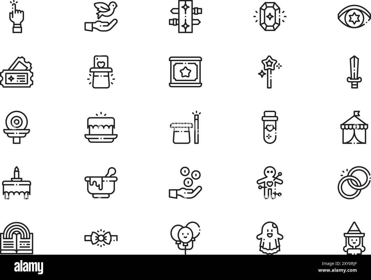 Magic icons collection is a vector illustration with editable stroke ...