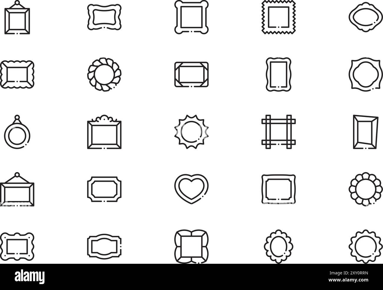 Frames icons collection is a vector illustration with editable stroke ...