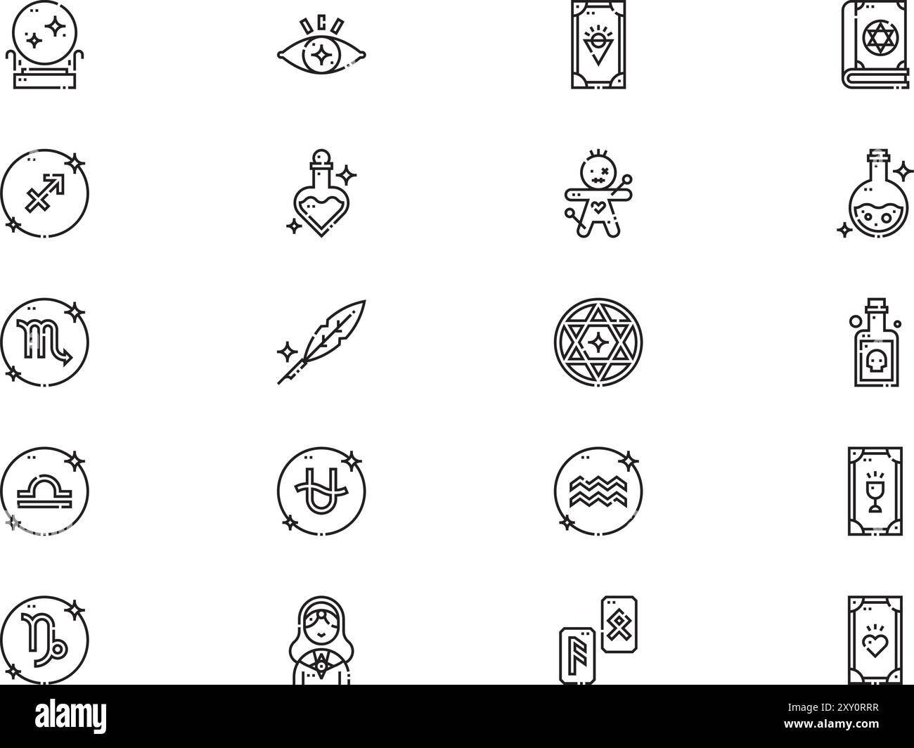 Fortune teller icons collection is a vector illustration with editable ...