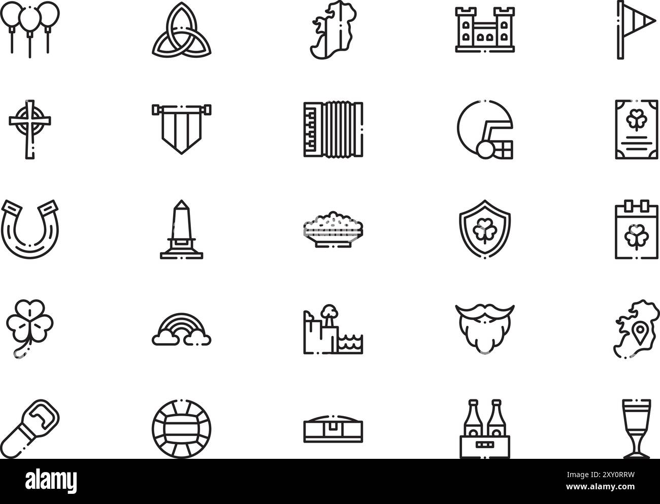 Ireland icons collection is a vector illustration with editable stroke ...