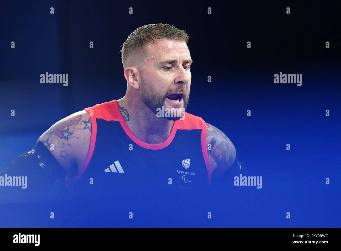 Great Britain's Stuart Robinson during the Wheelchair Rugby training at ...