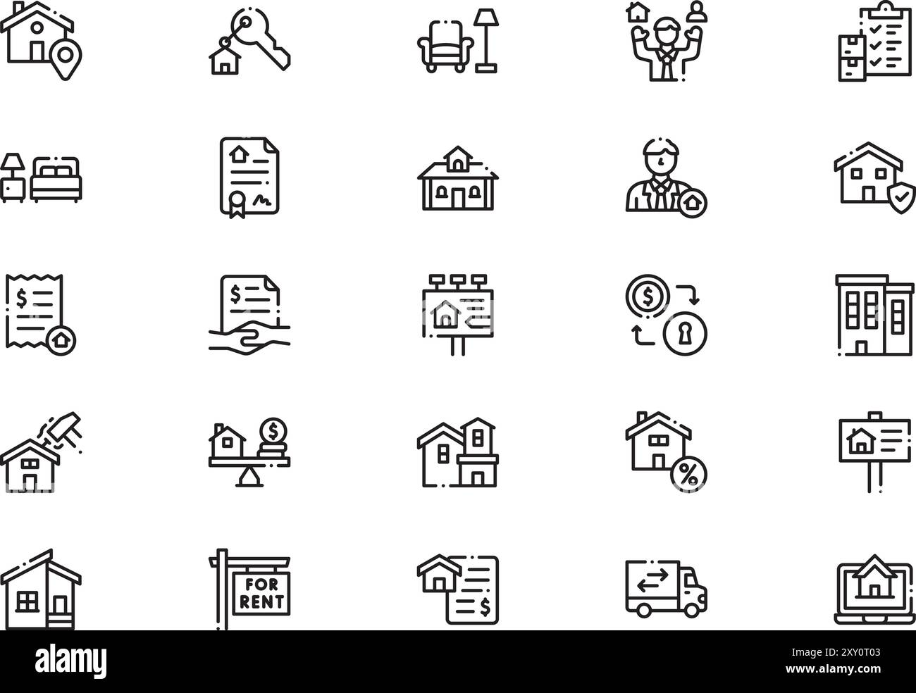 House rental icons collection is a vector illustration with editable ...