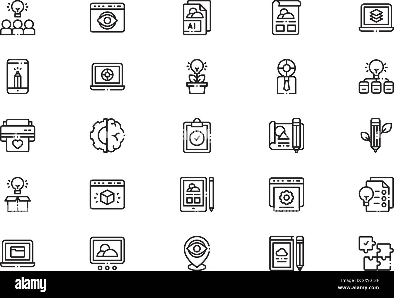 Design thinking icons collection is a vector illustration with editable ...